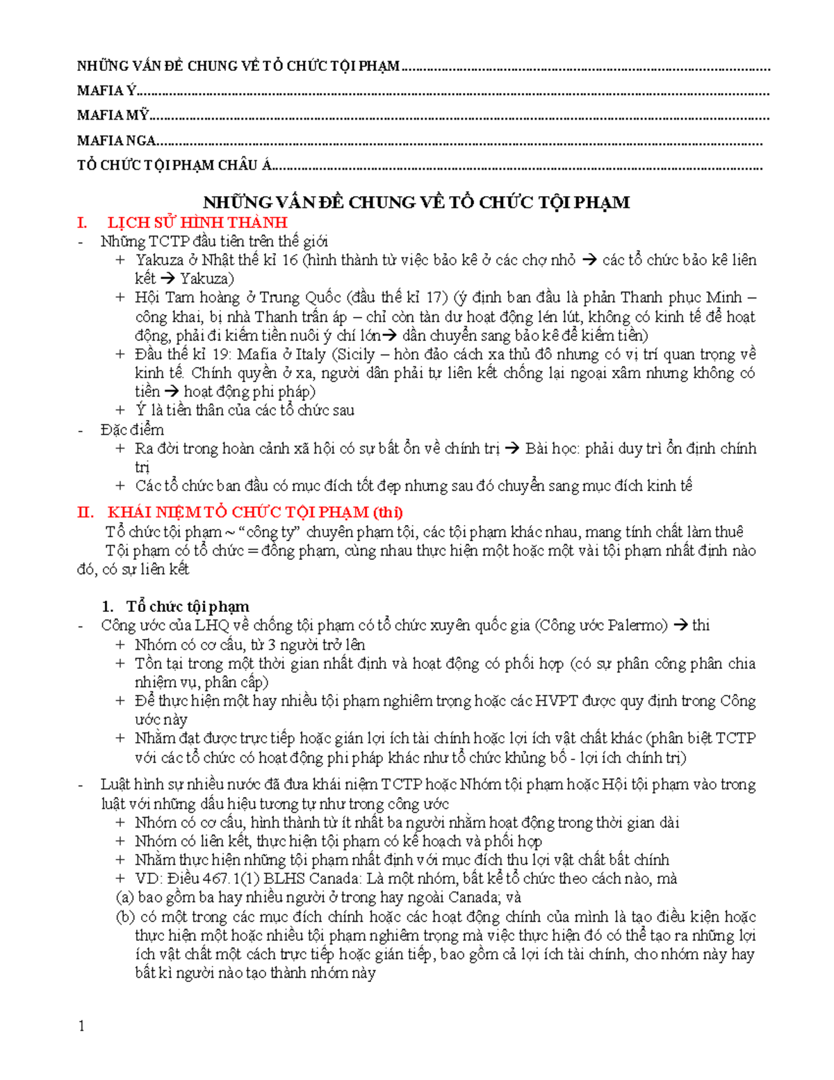 LT Mafia: Phân Tích Tổ Chức Tội Phạm Mafia Qua Các Thế Kỷ - Studocu