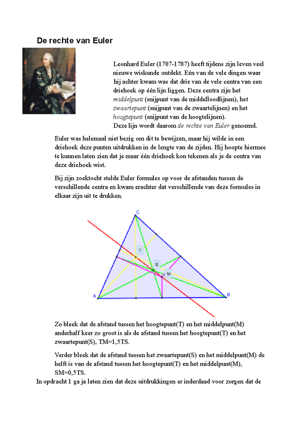 5v wis B Geogebra Opdracht: De Rechte van Euler en Bewijzen - Studeersnel