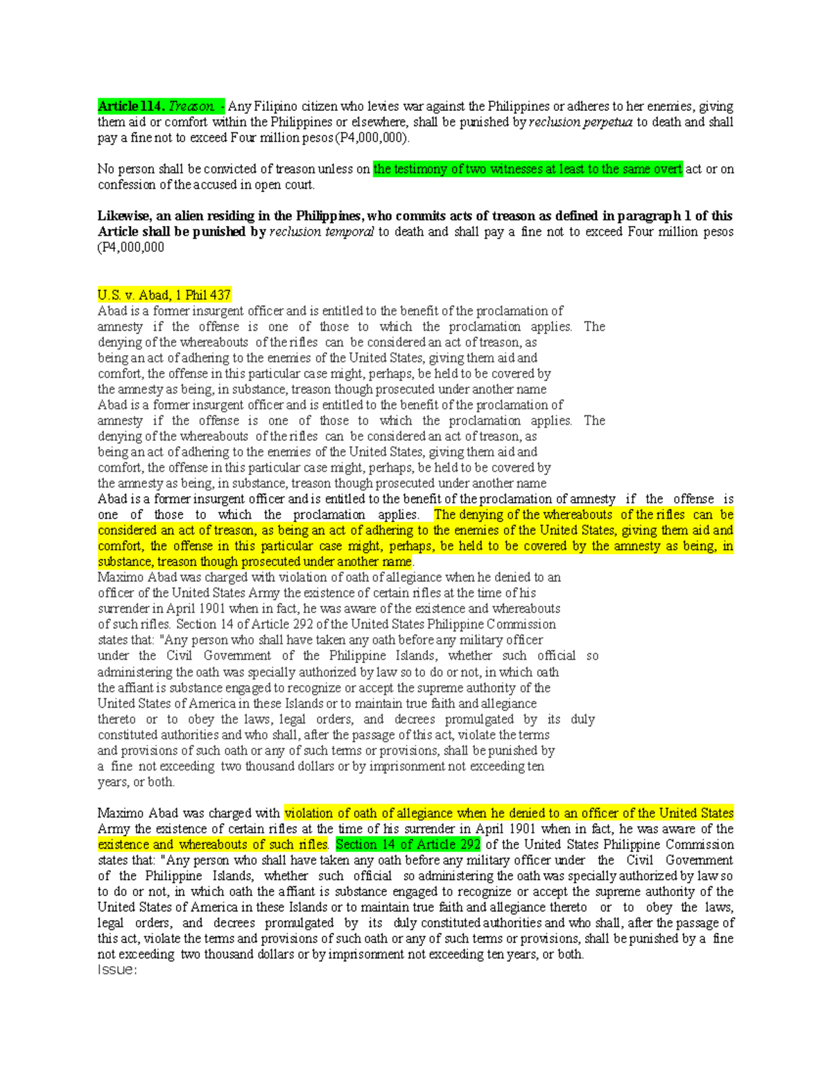 RPC Articles 114-123 Reviewer with Case Summaries and Key Doctrines ...