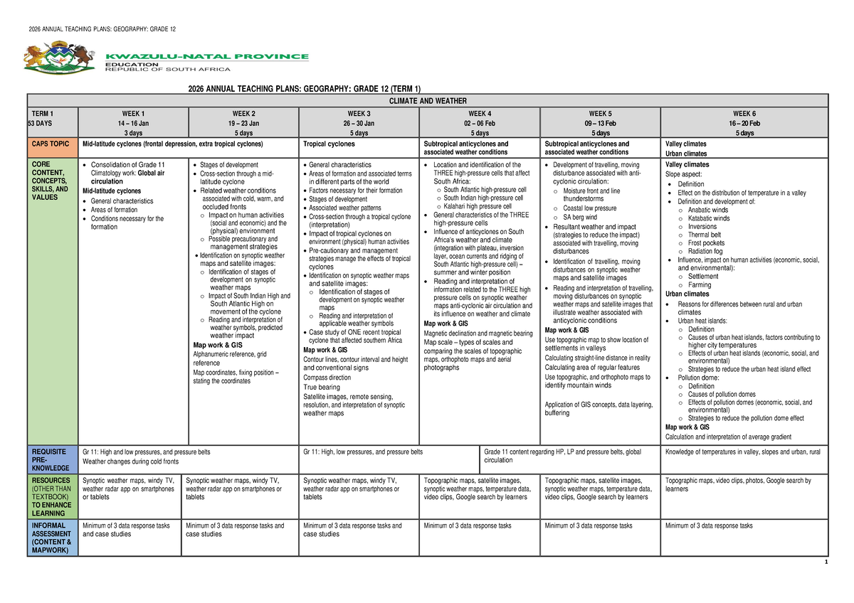 .archivetemp Grade 12 official ATP 2026 Geography - 2026 ANNUAL ...