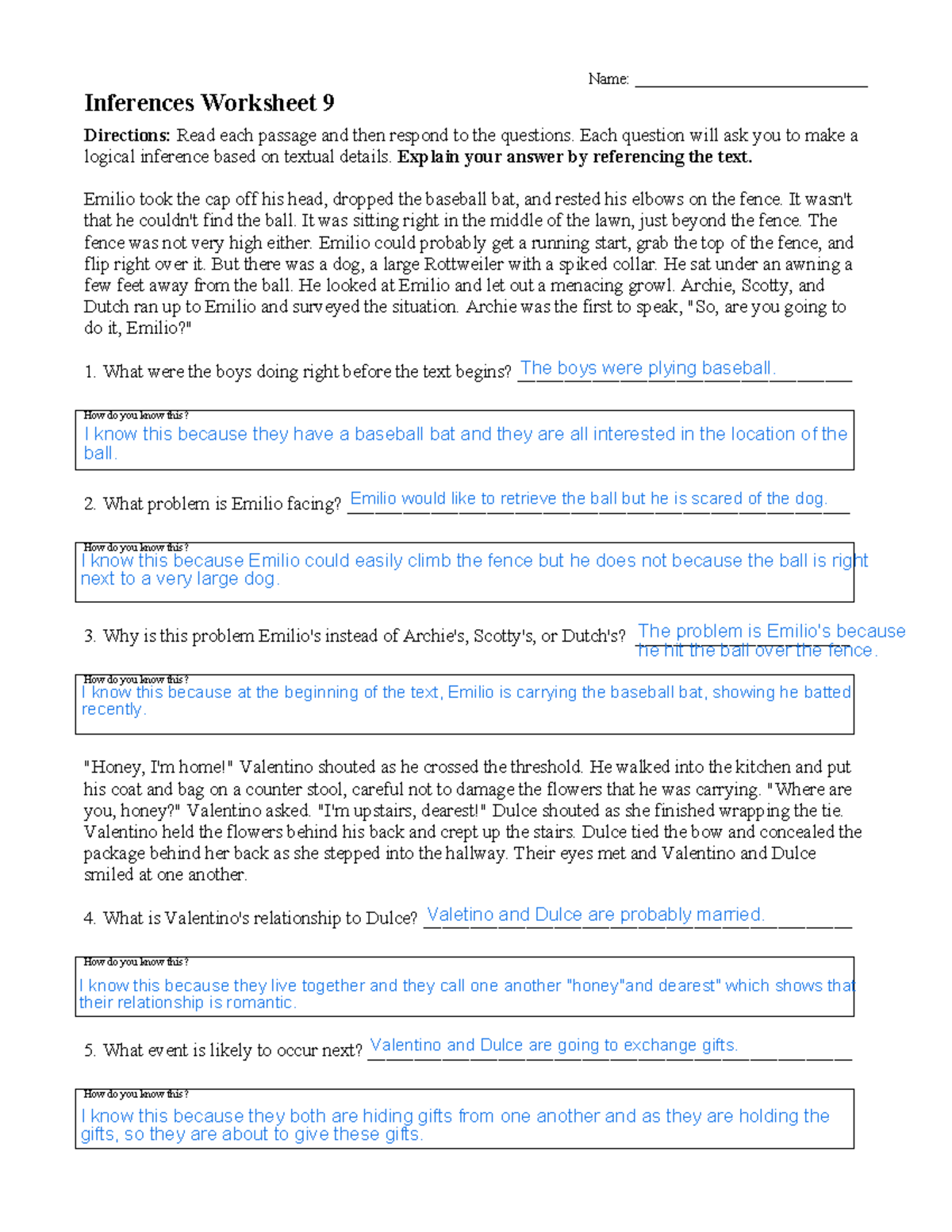 Inference Worksheet 9: Logical Reasoning & Textual Analysis - Studocu