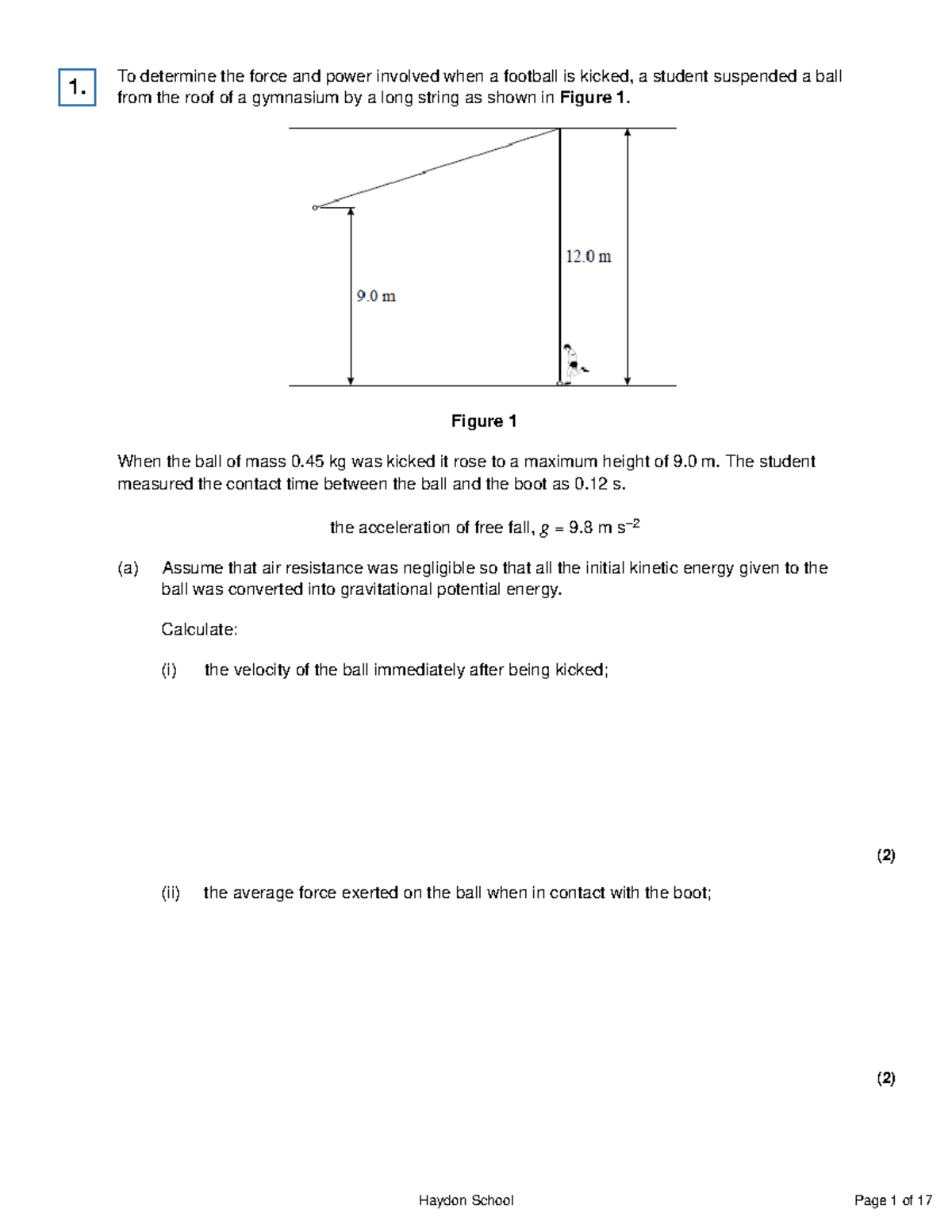 Y12MECHMATSPACK - Physics of Forces and Motion in Sports - Studocu