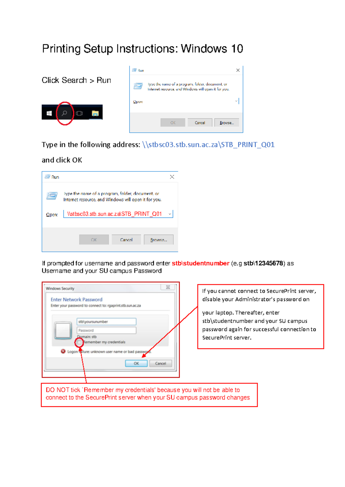 Win10 Printing Setup Instructions for SecurePrint Connection - Studocu