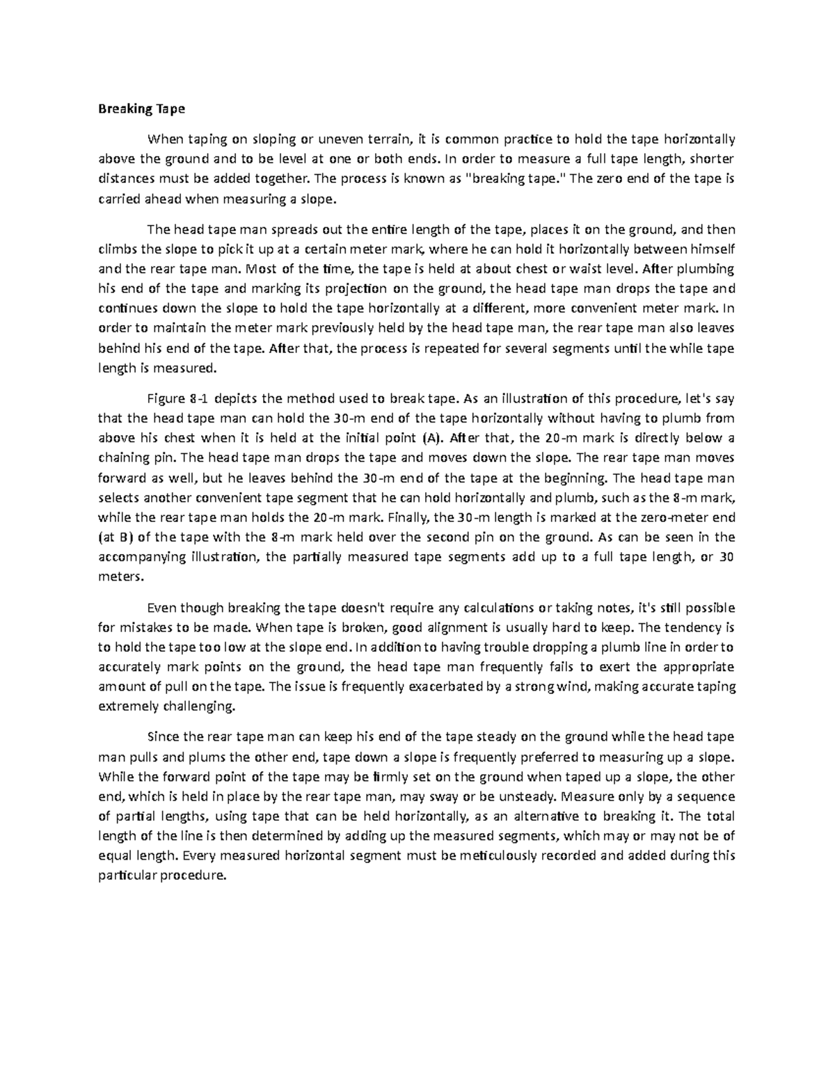 Slope Taping Techniques for Accurate Measurement and Practice - Studocu
