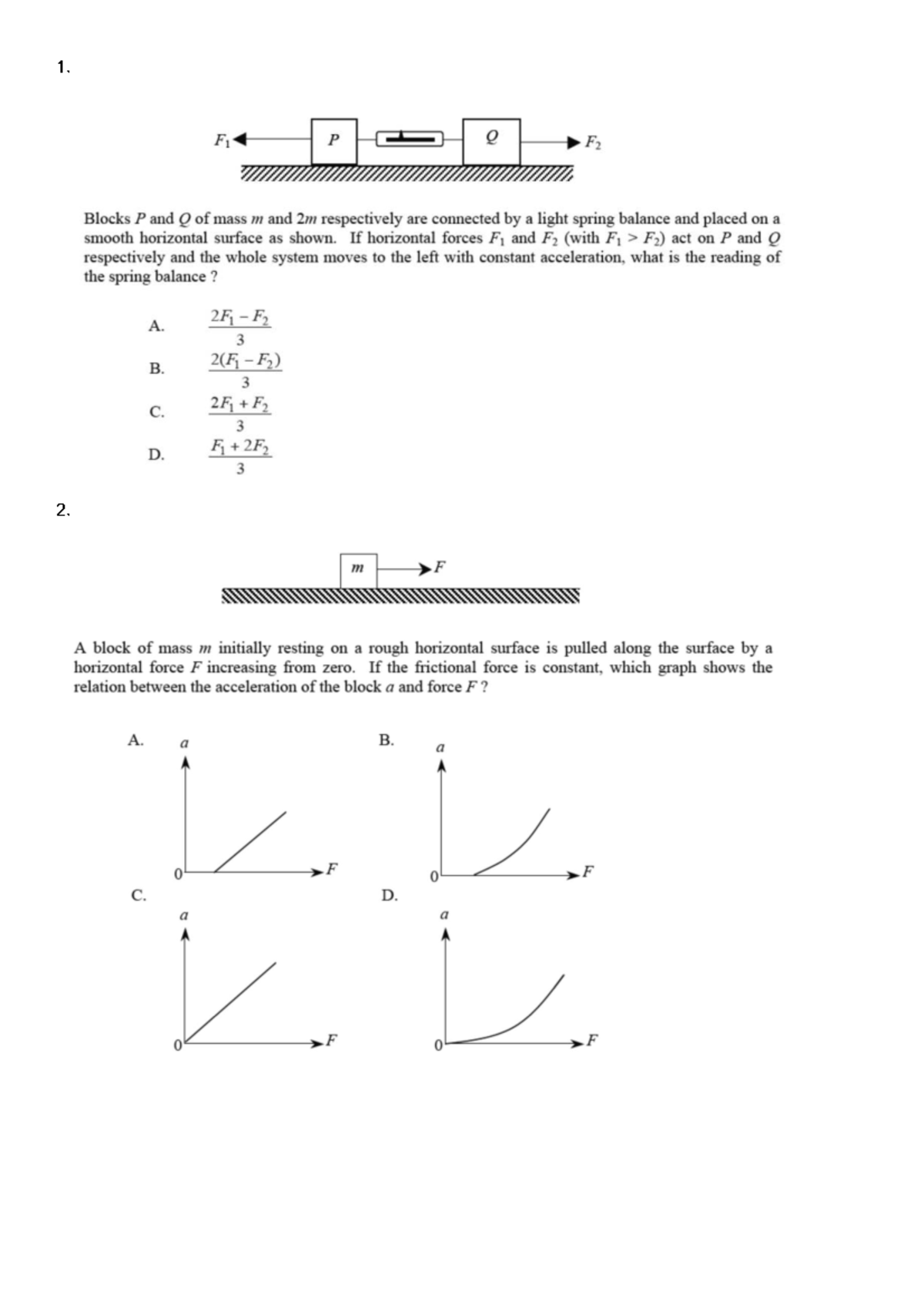 Revision Exercise 2 - Physics: Forces, Motion, and Energy Concepts - Studocu