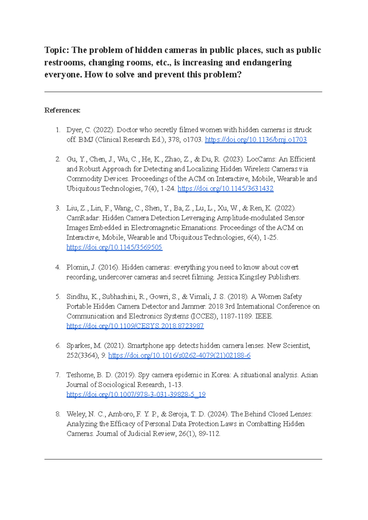 HW8 (individual) Three-column research notes - Topic: The problem of ...