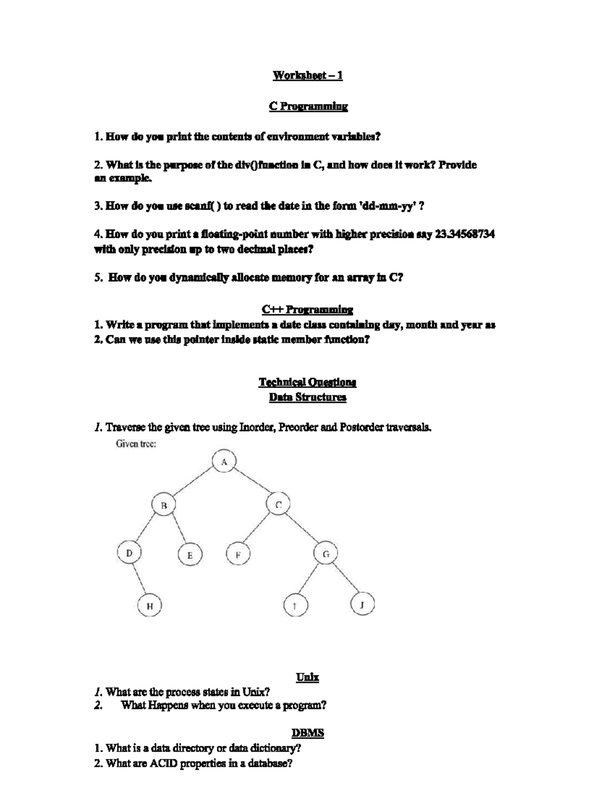 C Programming 1: Worksheet on Environment Variables & Data Structures - Studocu