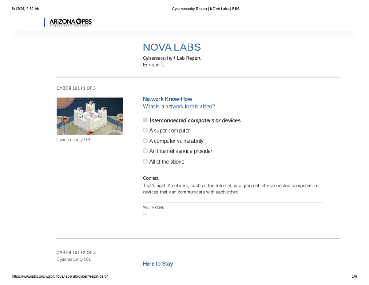 Cybersecurity Report: Insights from NOVA Labs (CYBER 101) - Studocu
