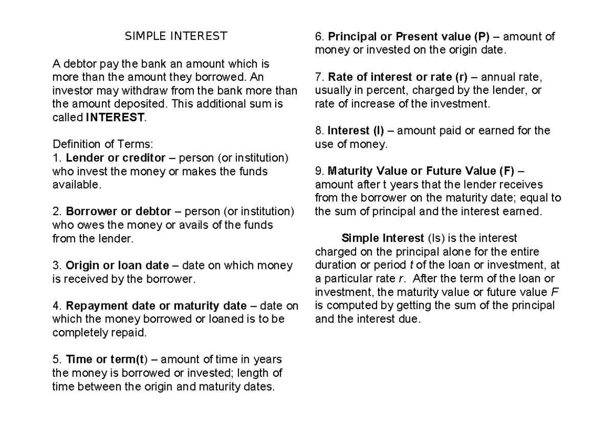 General Mathematics Reviewer: Simple Interest, Annuities, Stocks ...