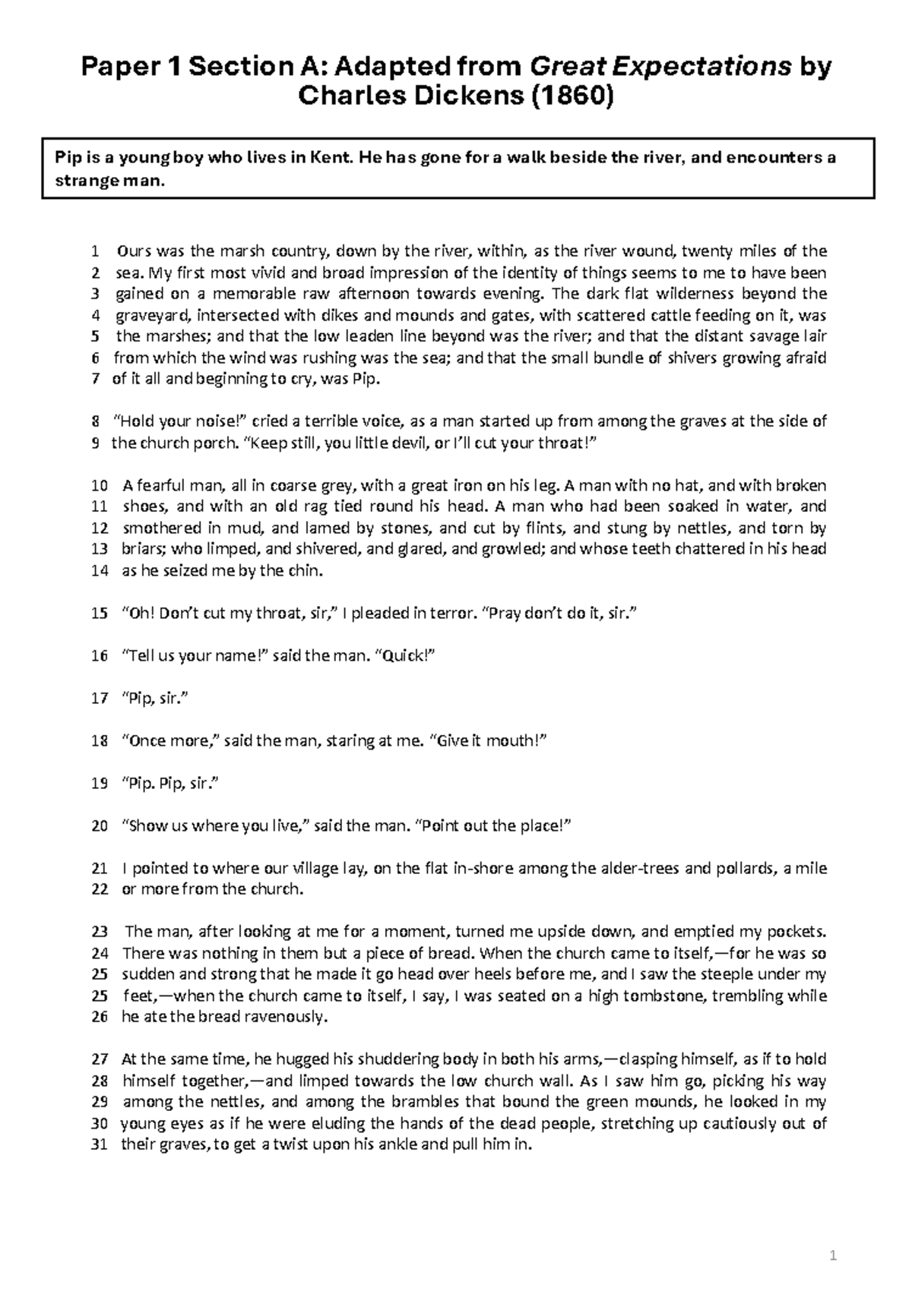 GCSE English Language Paper 1: Great Expectations Analysis (2026) - Studocu