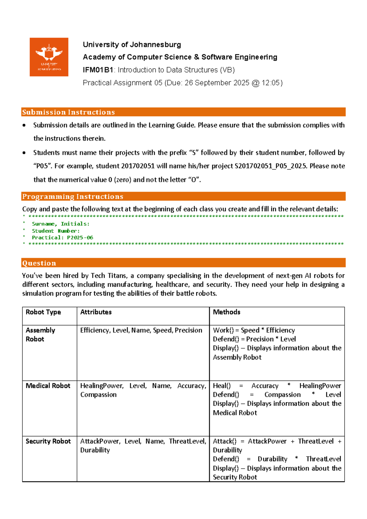 IFM01B1: Practical Assignment 05 - Data Structures (VB) - Studocu