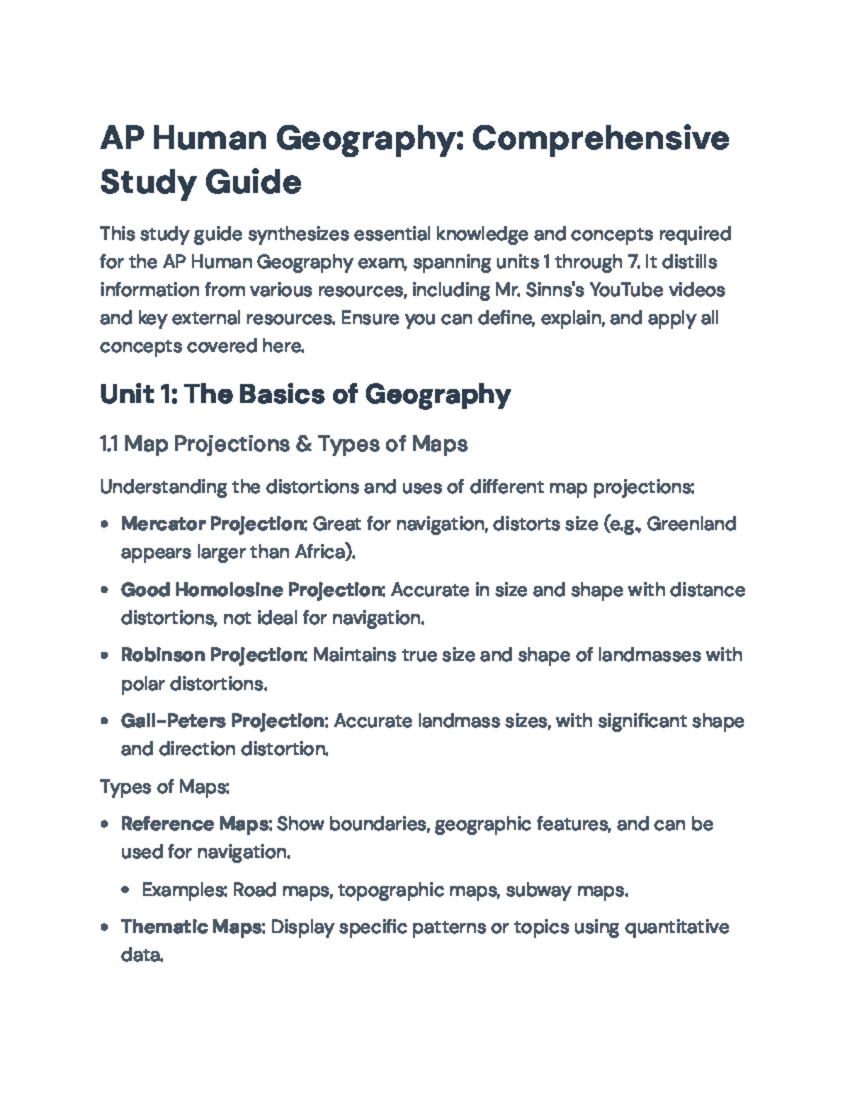 AP Human Geography Comprehensive Study Guide for Exam Preparation - AP ...