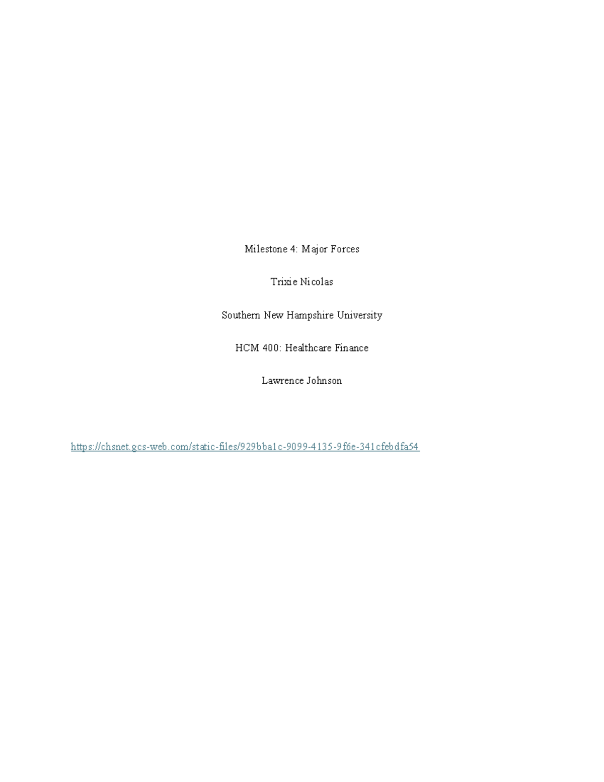 Mileston 4 trixie - work - Milestone 4: Major Forces Trixie Nicolas ...