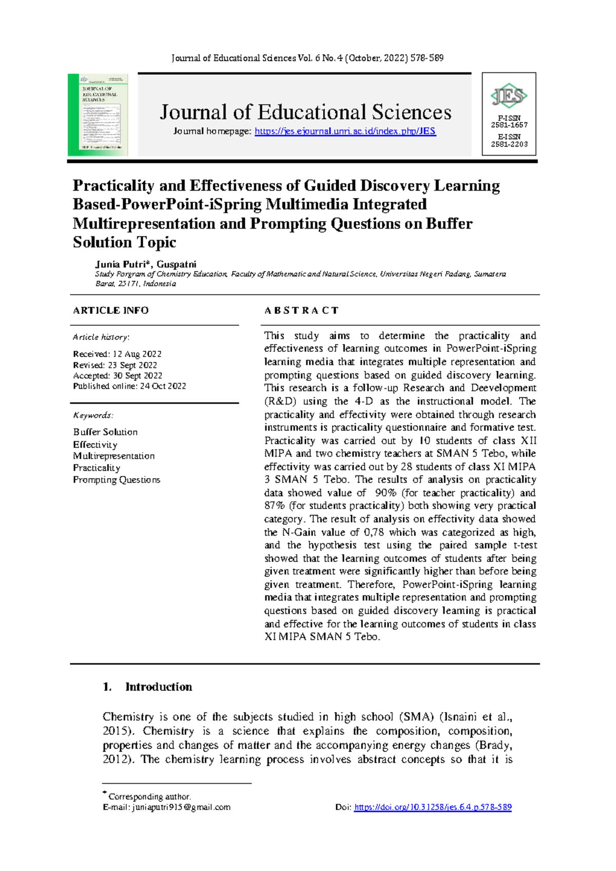 Practicality and Effectiveness of Guided Discovery Learning in Buffer ...