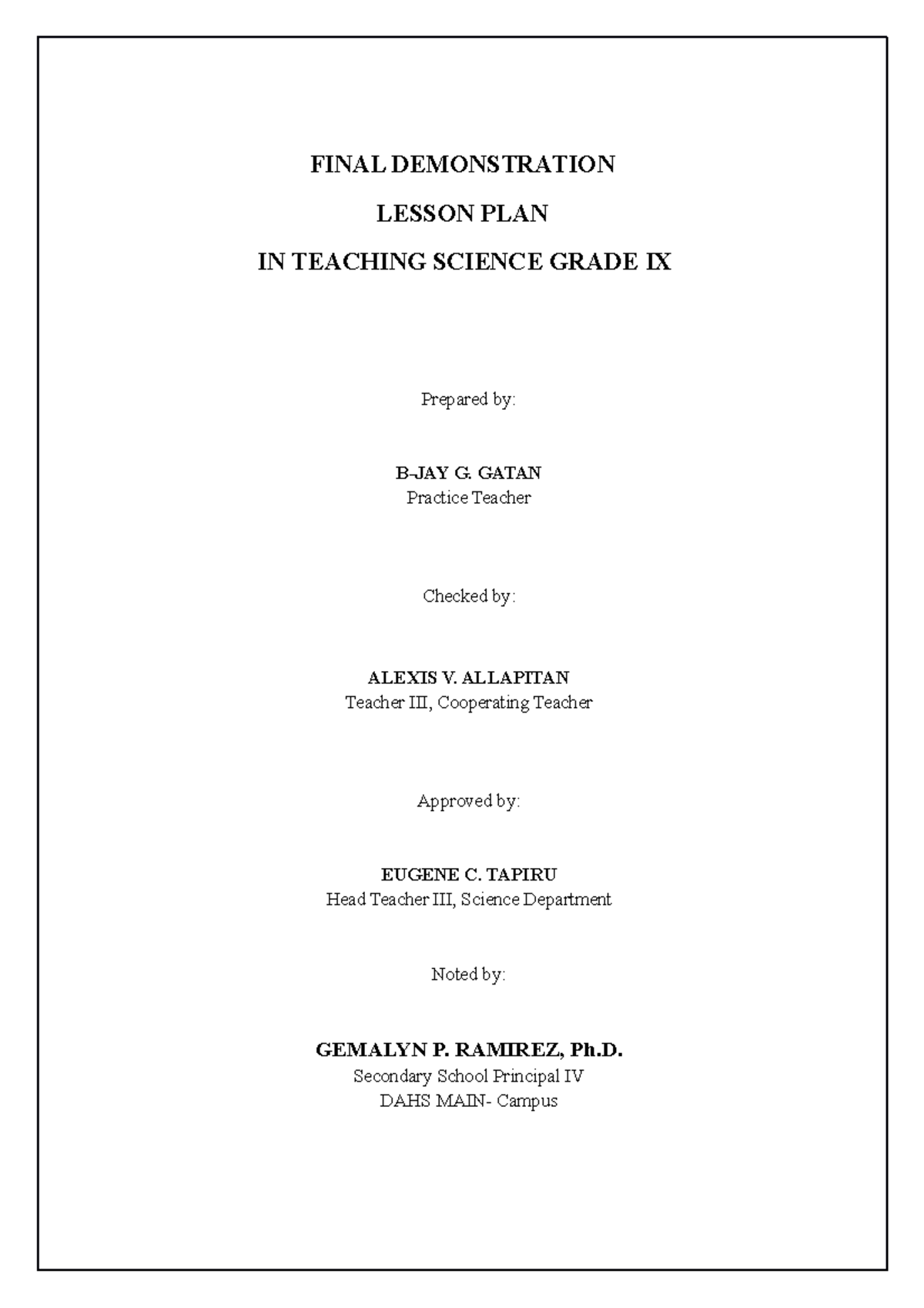 Lesson Plan on Electricity Transmission & Distribution for Science IX ...