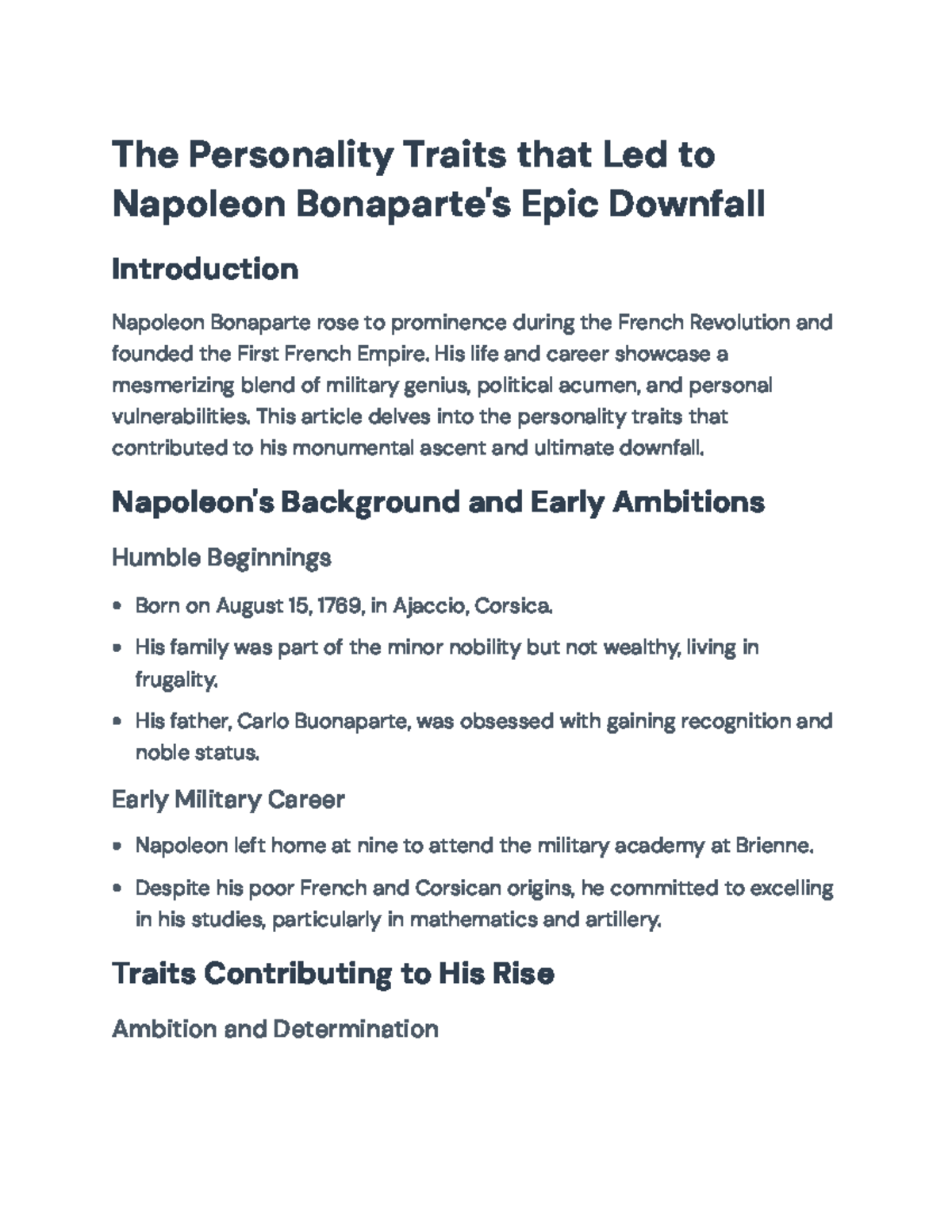 The Personality Traits Behind Napoleon Bonaparte's Rise and Downfall ...