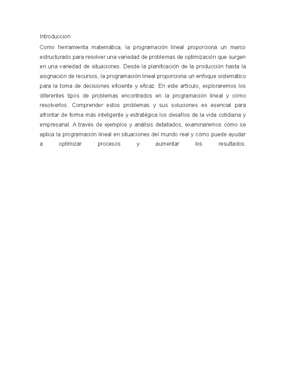 programacion lineal actividad 2 - Introduccion Como herramienta ...