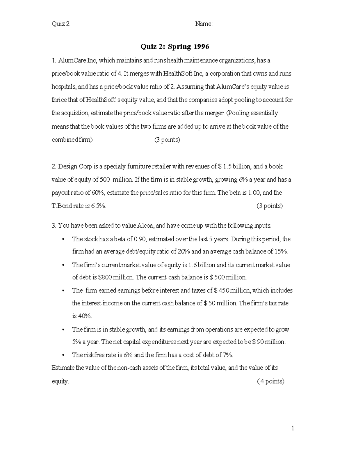 Quiz 2: Equity Instruments and Markets - Comprehensive Review - Studocu