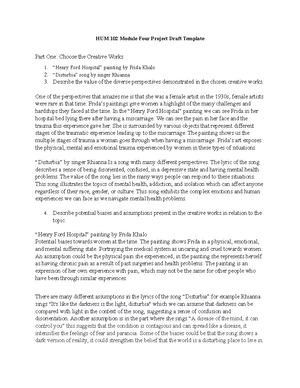 Humanities Module 1 - Creative meaning through creative works ...