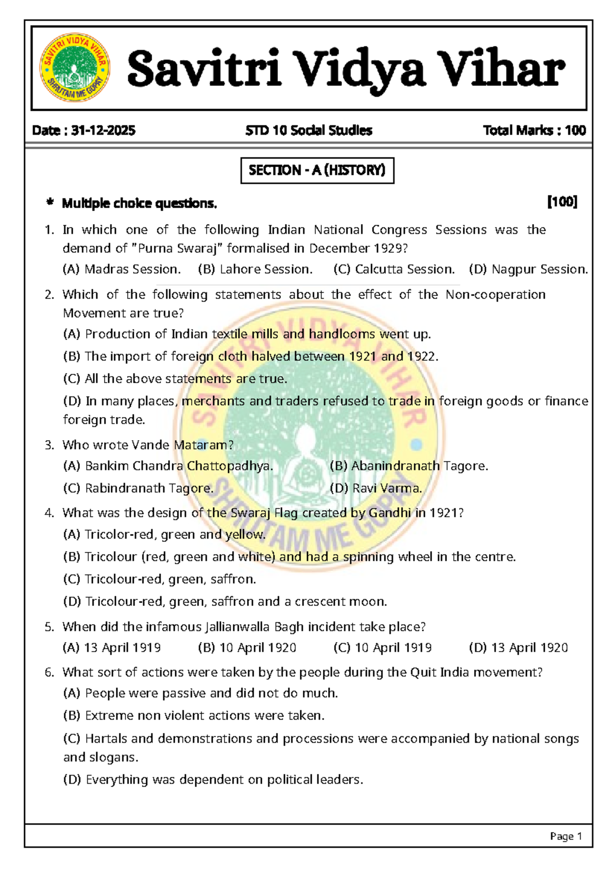 STD 10 Social Studies: Chapter 2 - Key Historical Concepts and Events ...