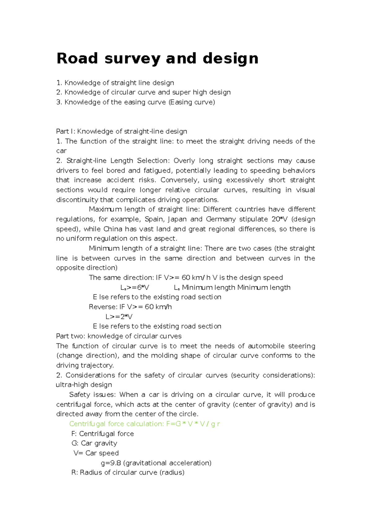 Road Survey and Design: Key Concepts in Straight and Circular Curves ...