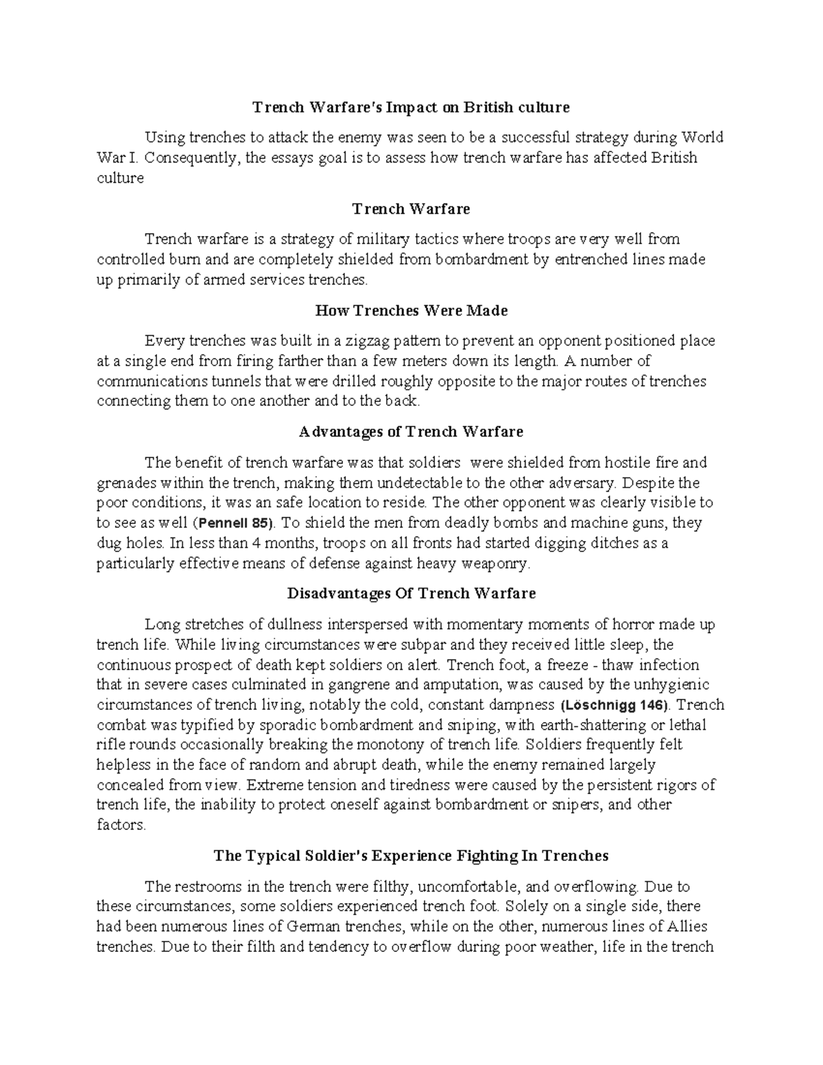 Trench Warfare's Impact on British Culture: A Study of WWI Tactics ...