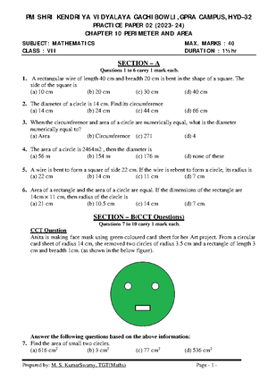 2023-2024 Grade 10 Maths Project - ST. ANN’S HIGH SCHOOL PROJECT WORK ...