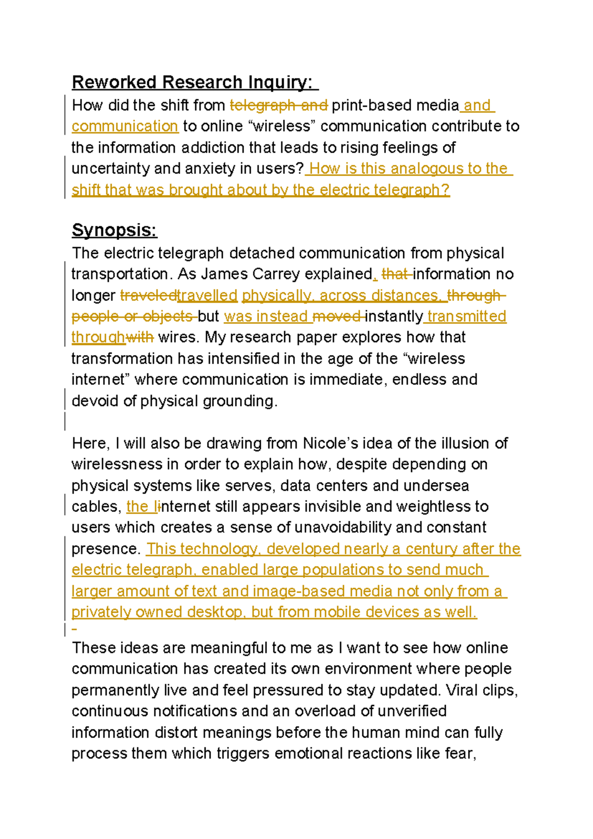 Research Plan: Final Essay on Online Communication & Information ...