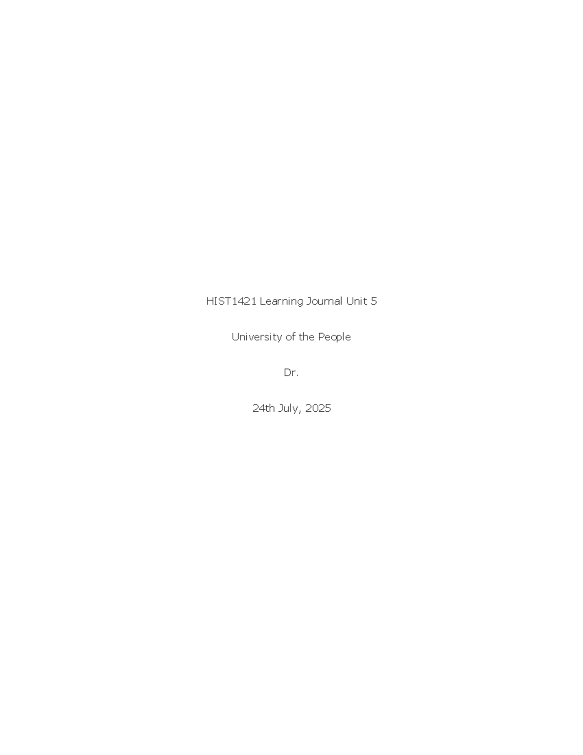HIST1421 Learning Journal: Cleopatra and the Roman Power Struggle - Studocu