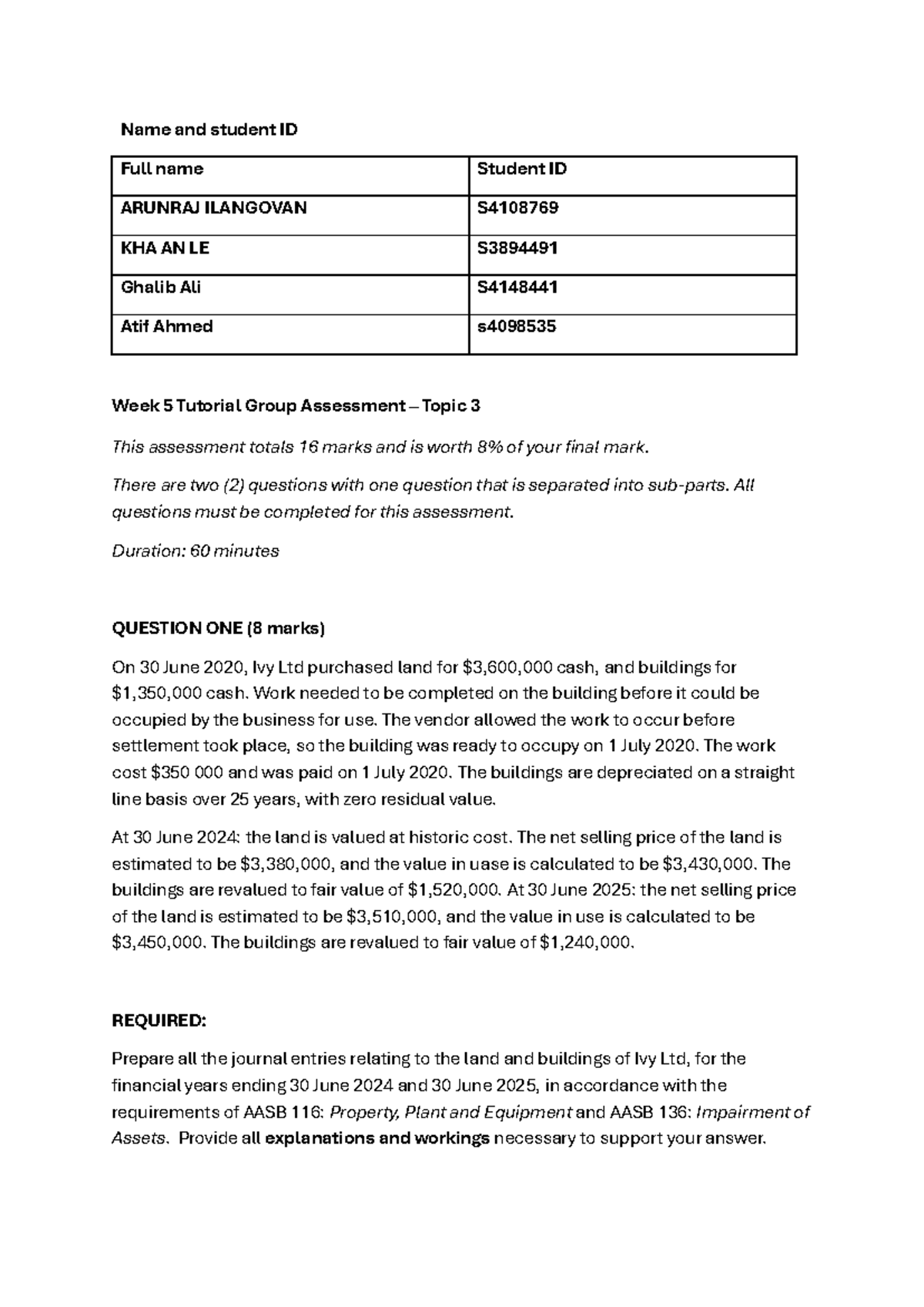 A2 1 Wed - Week 5 Tutorial Group Assessment on PPE & Impairment - Studocu