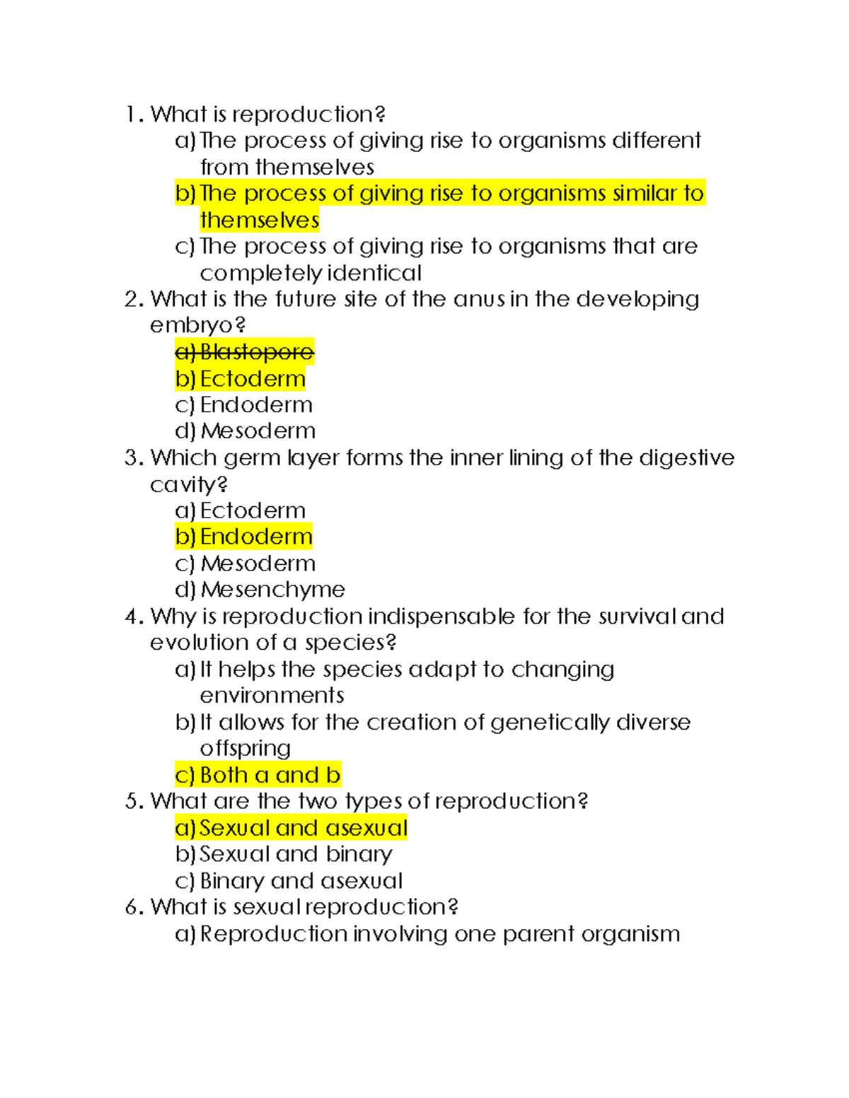 M10 Midterm Review: Reproduction and Development Concepts - Studocu