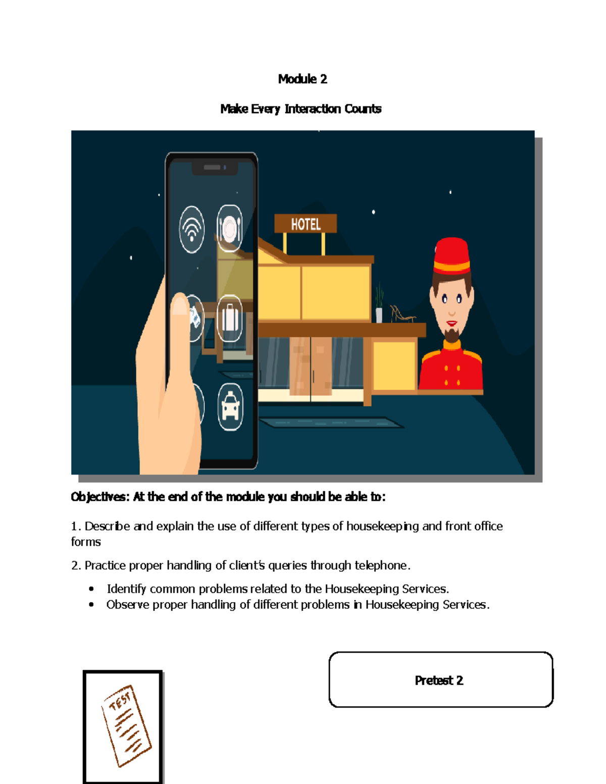 Module 2: Housekeeping Forms & Client Interaction Practices - Studocu