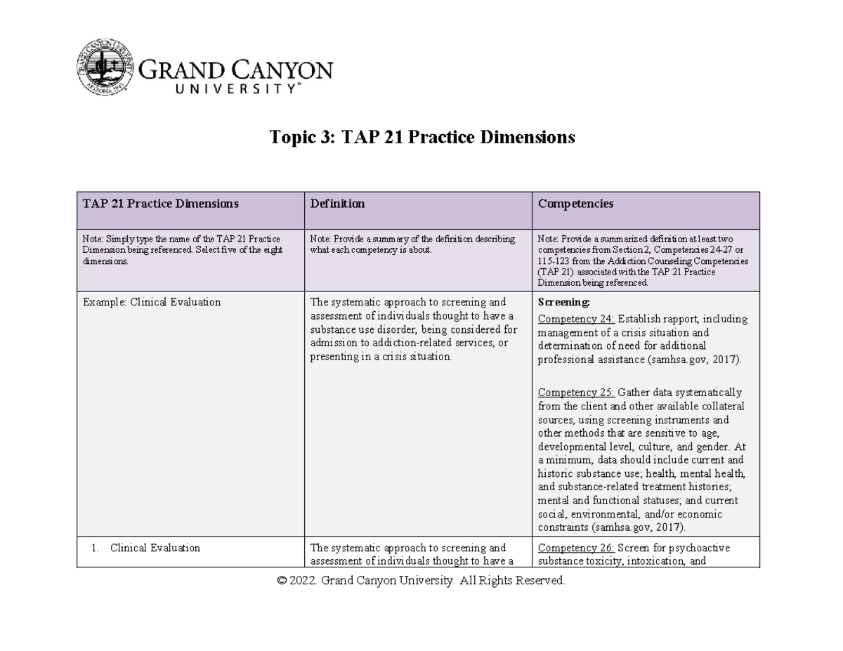 Miller, T PCN-100-RS-T3-TAP21Practice Dimensions - Topic 3: TAP 21 ...