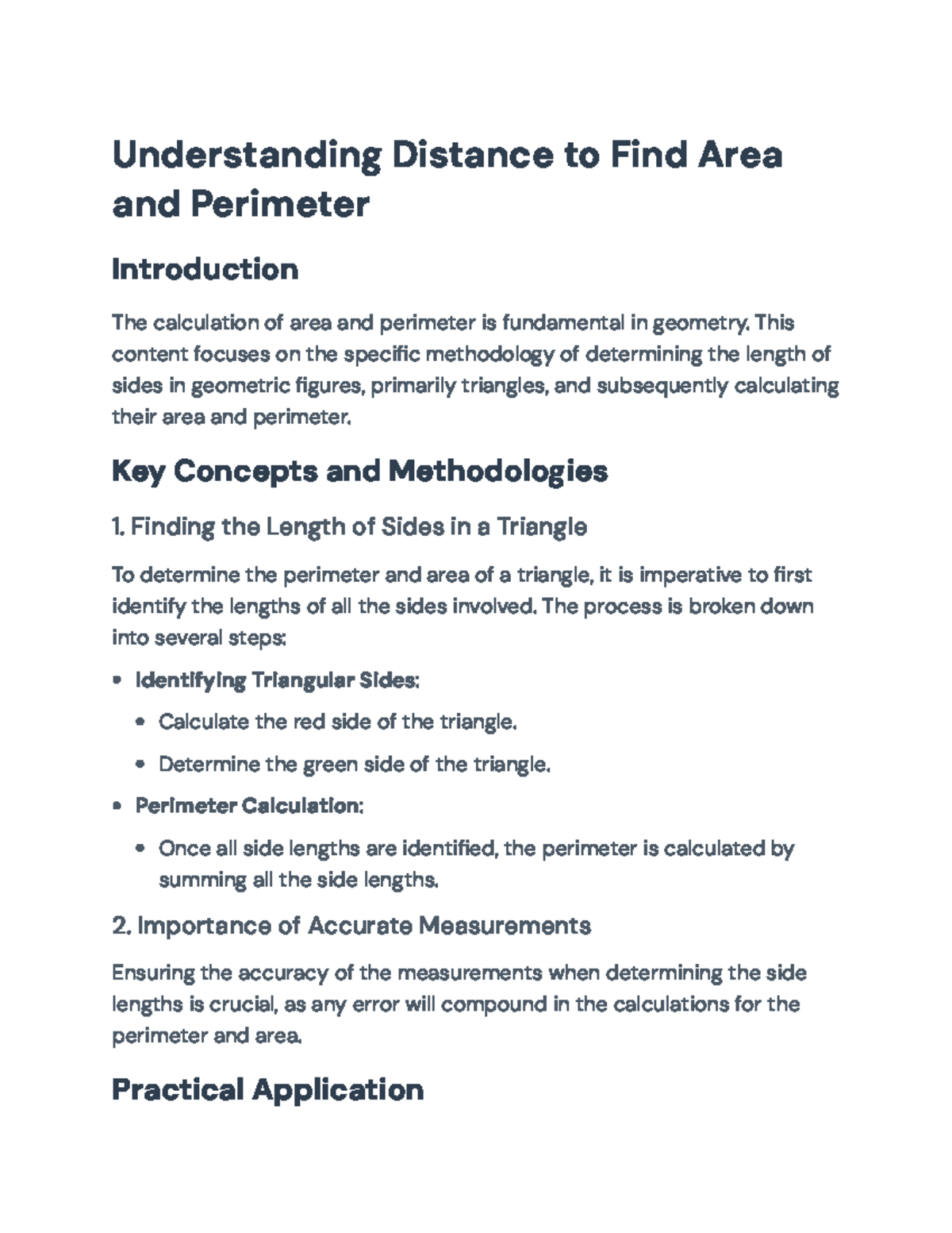 Understanding Triangle Area and Perimeter Calculations in Geometry - Understanding Distance to ...