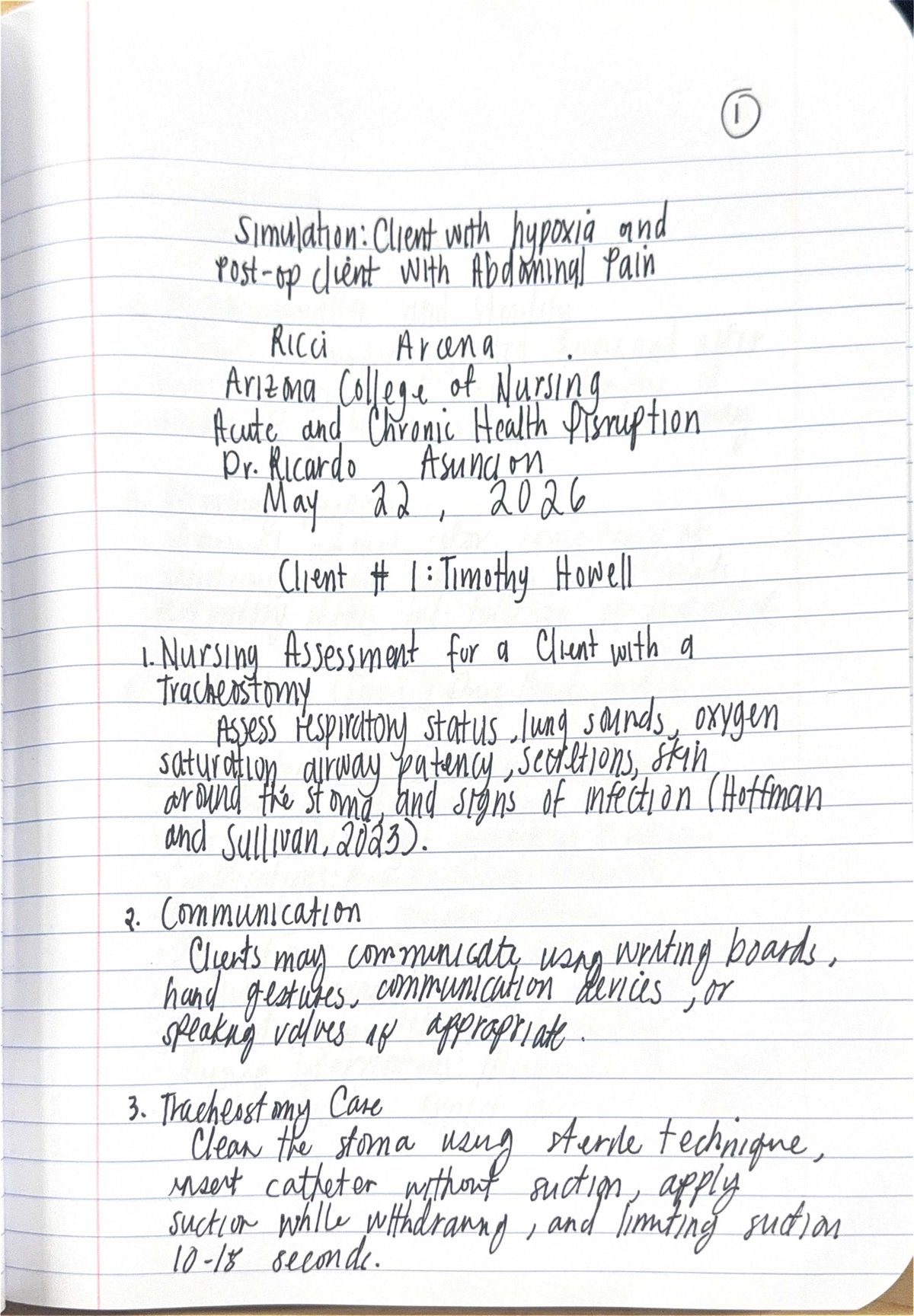 Hypoxia & Abdominal Pain: Nursing Simulation Assignment (NUR 101) - Studocu