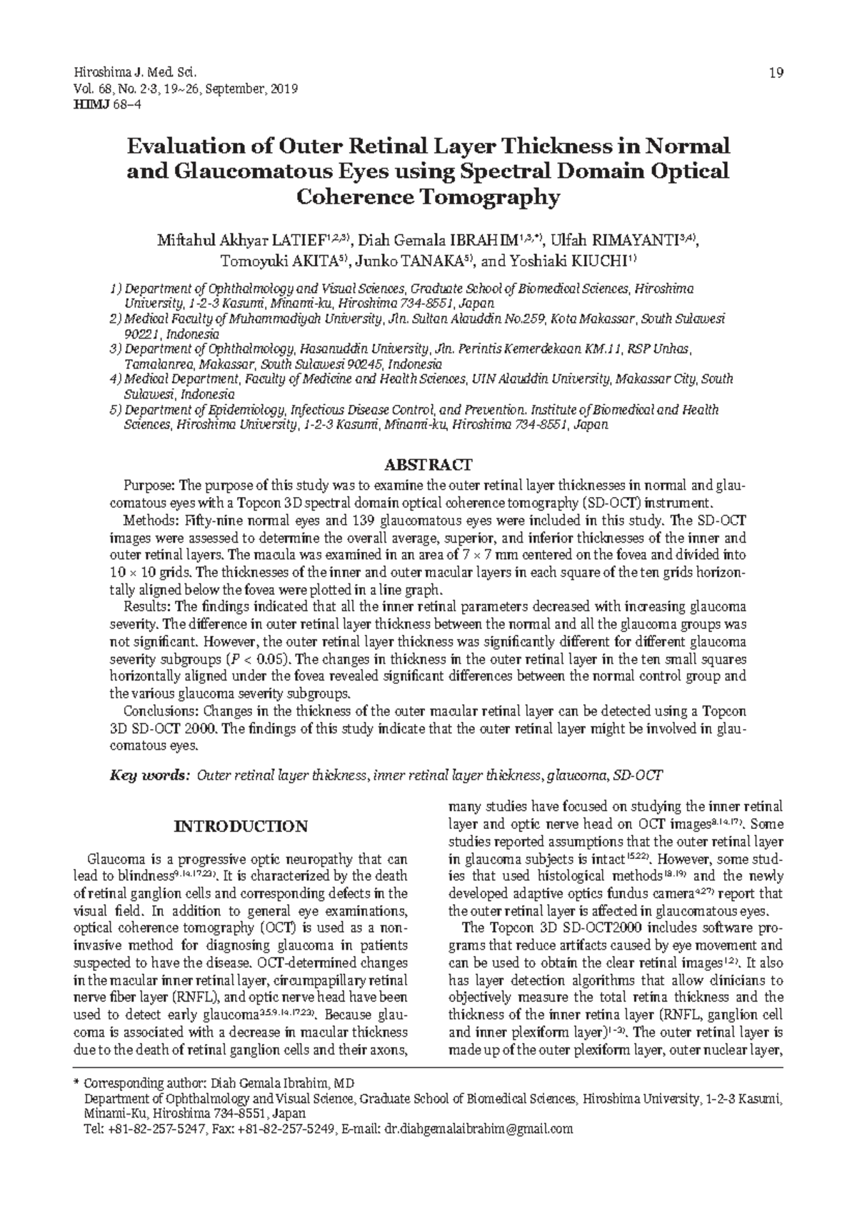 Evaluation of Outer Retinal Layer Thickness in Glaucoma: A Study - Studocu