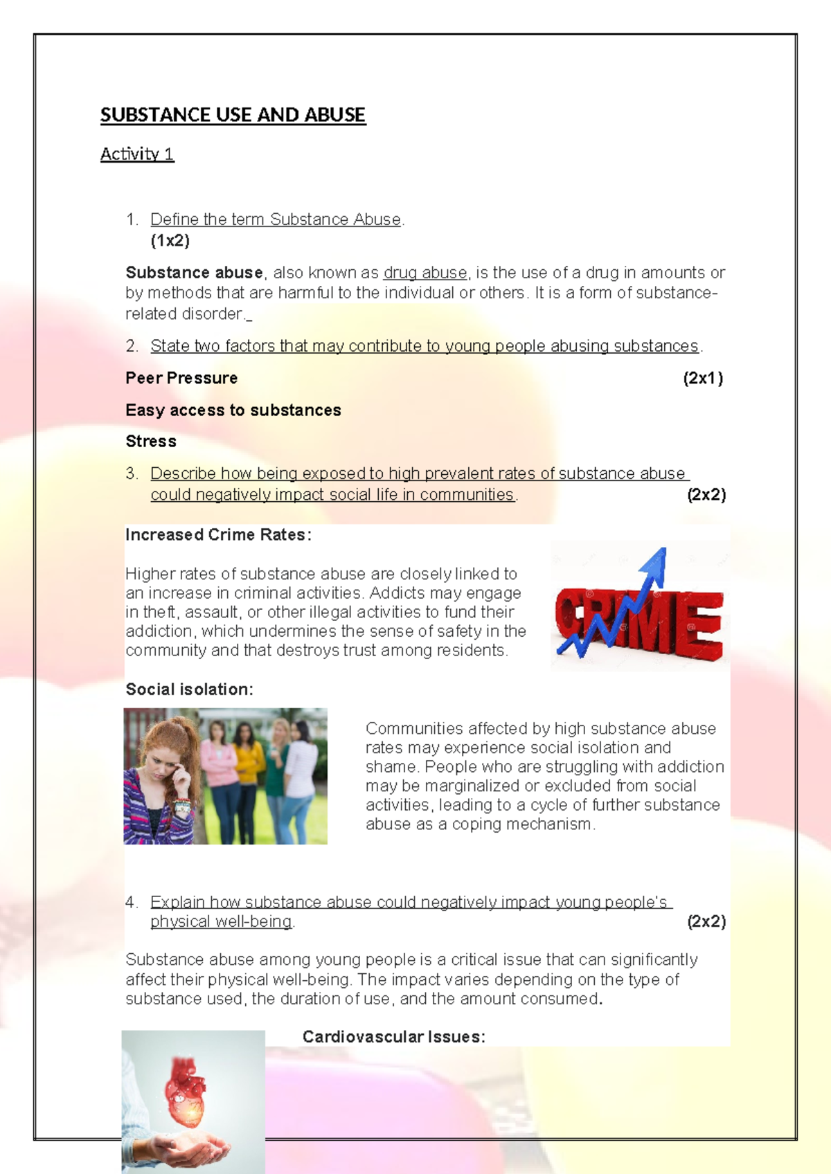 Substance Use and Abuse: Key Insights and Social Impacts - Studocu