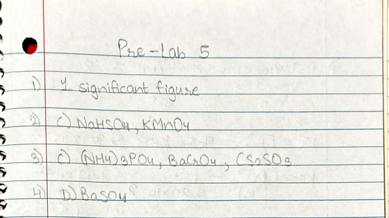 Lab 5: Identifying Unknown Solutions and Net Ionic Equations - Studocu