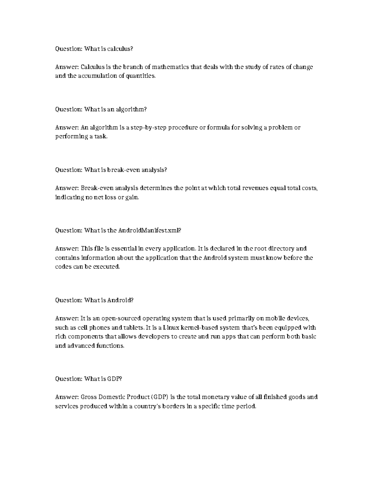 Important Concepts in Calculus and Algorithms for Exam Review - Studocu