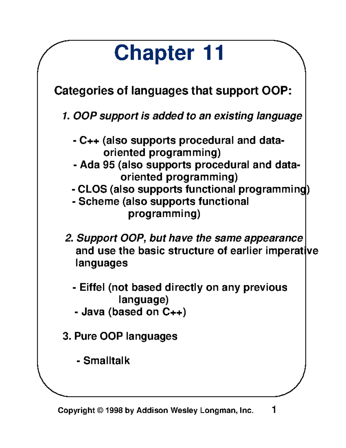 UNIT IV - ALGORITHM DESIGN TECHNIQUES: OOP Languages & Concepts - Studocu