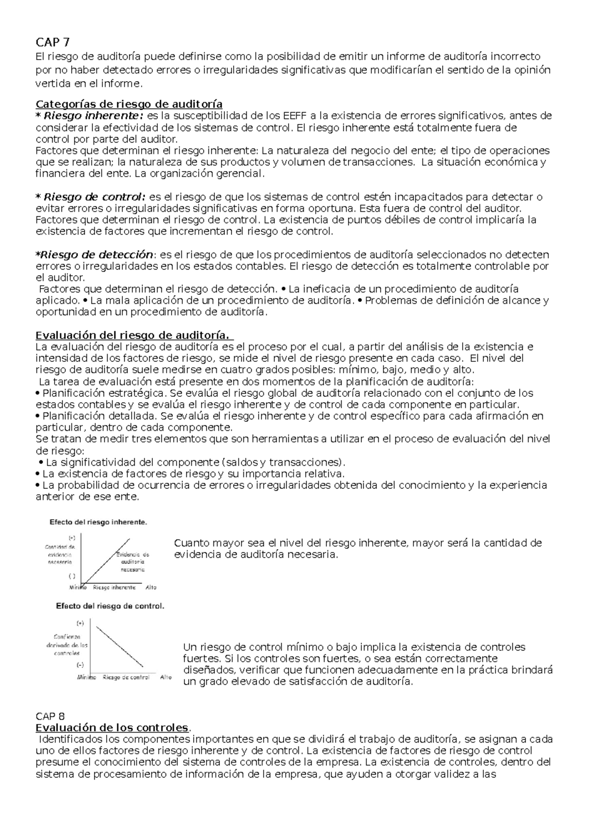 Resumen de Capítulos 7 y 8 - Auditoría de Slosse - Curso 2023 - Studocu