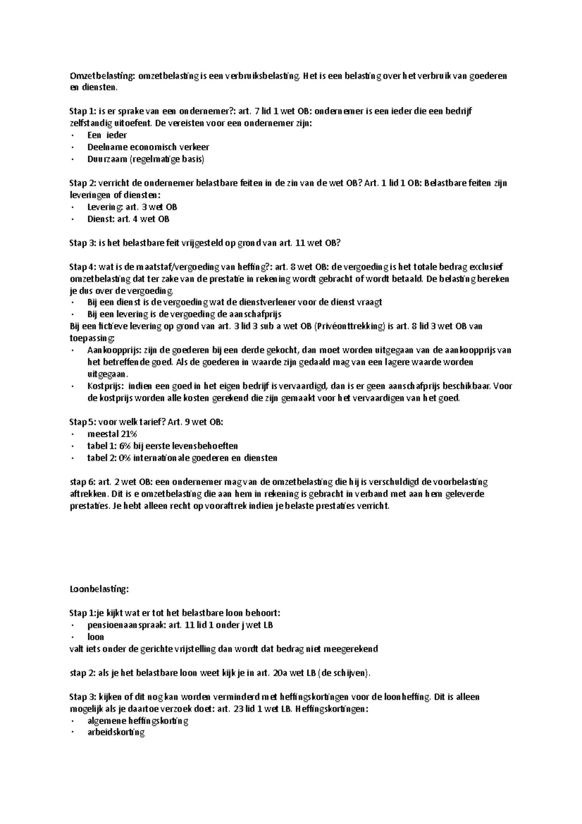 Stappenplan belastingrehct - Omzetbelasting: omzetbelasting is een ...