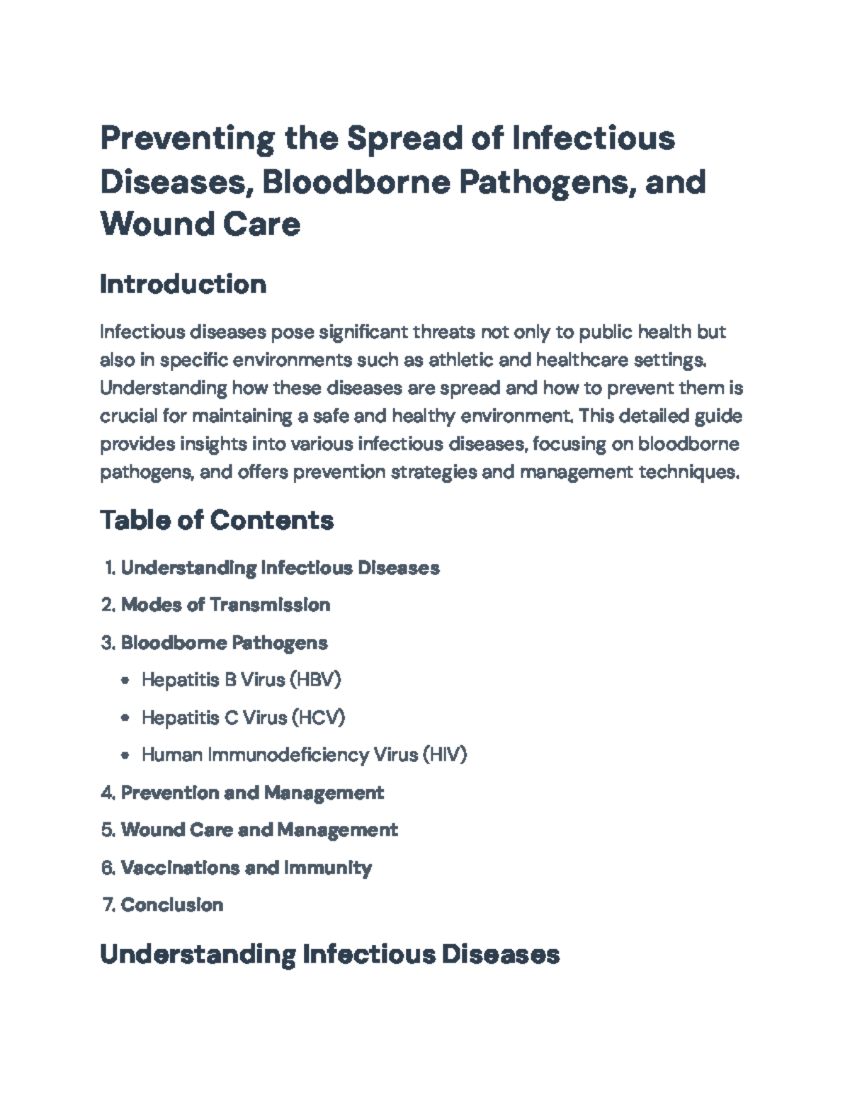 Infectious Diseases and Bloodborne Pathogen Prevention Guide ...
