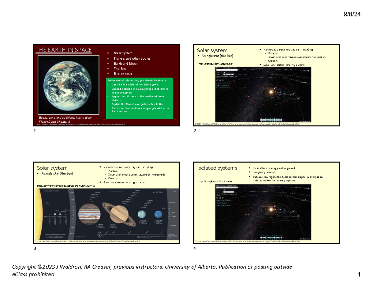 EAS 100-201: Understanding the Solar System and Its Components - Studocu
