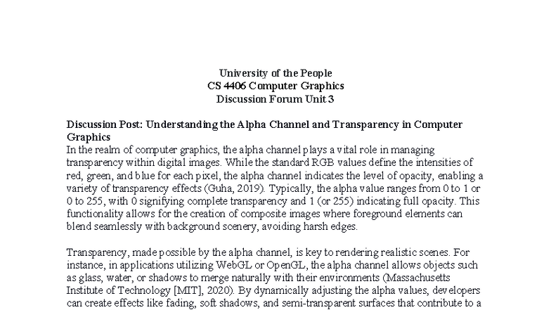 CS 4406 Discussion Forum Unit 3: Alpha Channel & Transparency in ...