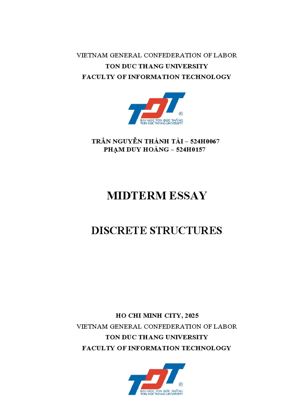 524H0067 524H0157 - Midterm Essay on Discrete Structures - Studocu