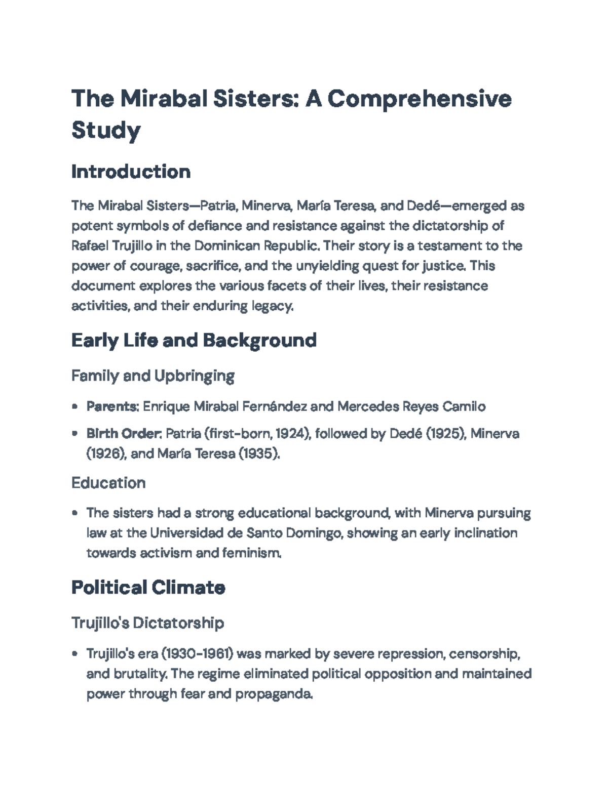 The Mirabal Sisters: Legacy of Resistance Against Trujillo's Regime ...