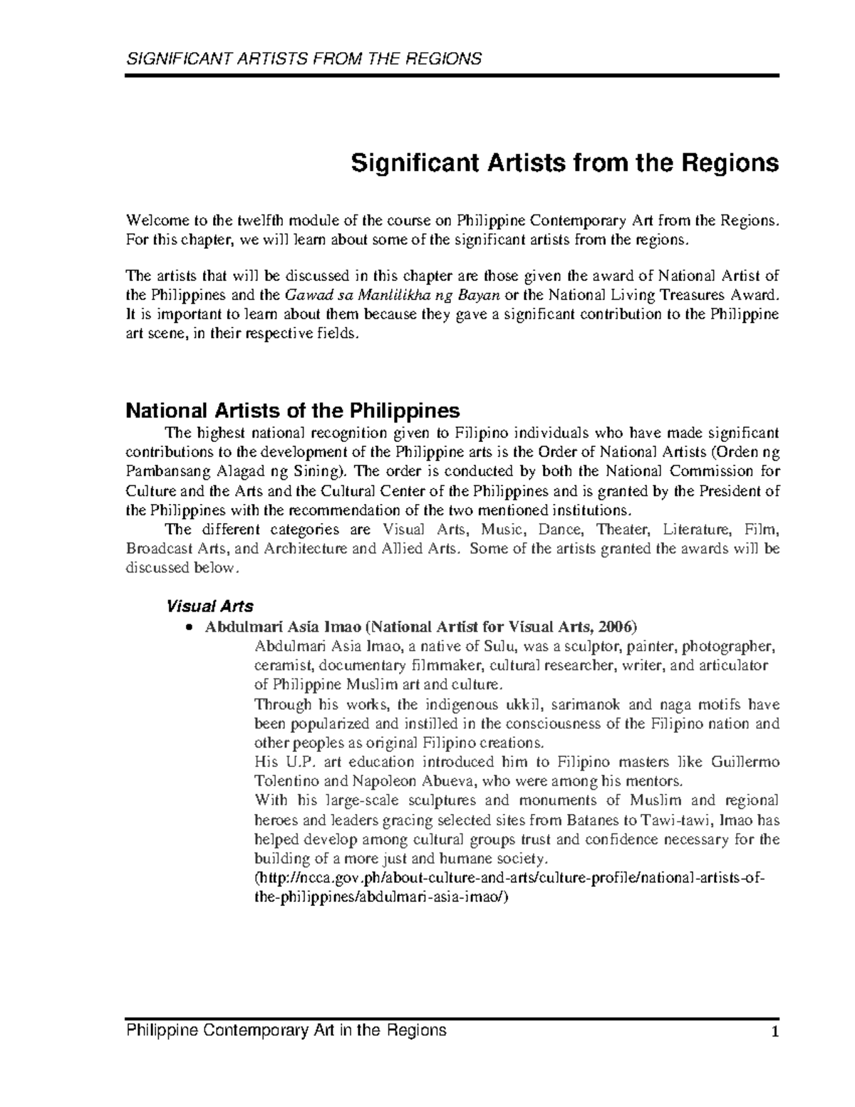 Philippine Contemporary Art (ART101): Key Regional Artists Overview ...
