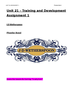 Unit 8 Assignment 2 - acheived distinction - Unit 8 Assignment 2 Evaluation report Introduction ...