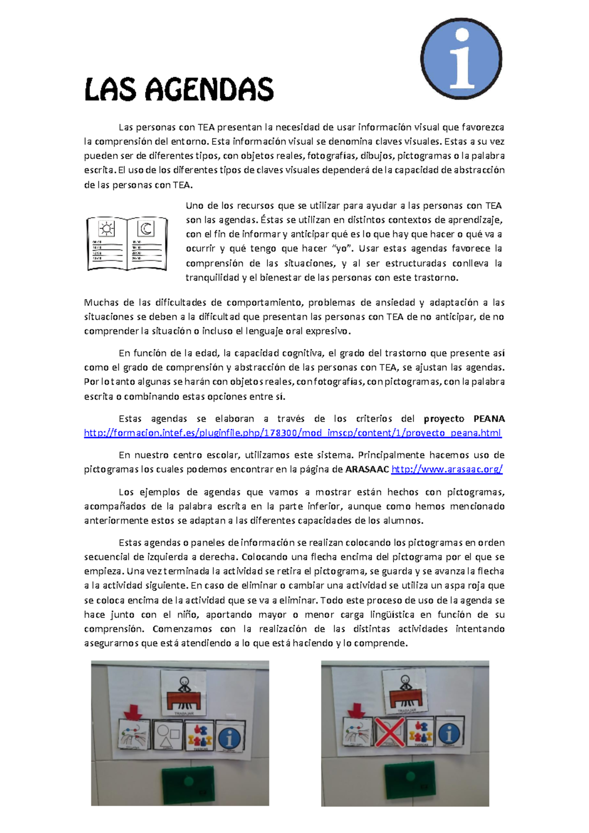 Agendas Visuales para Personas con TEA: Estrategias y Ejemplos - Studocu